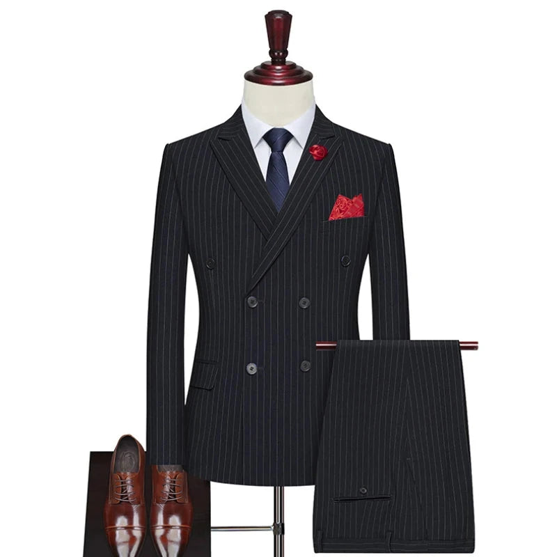 Terno Masculino Plus Size Risca de Giz Transpassado Maximus